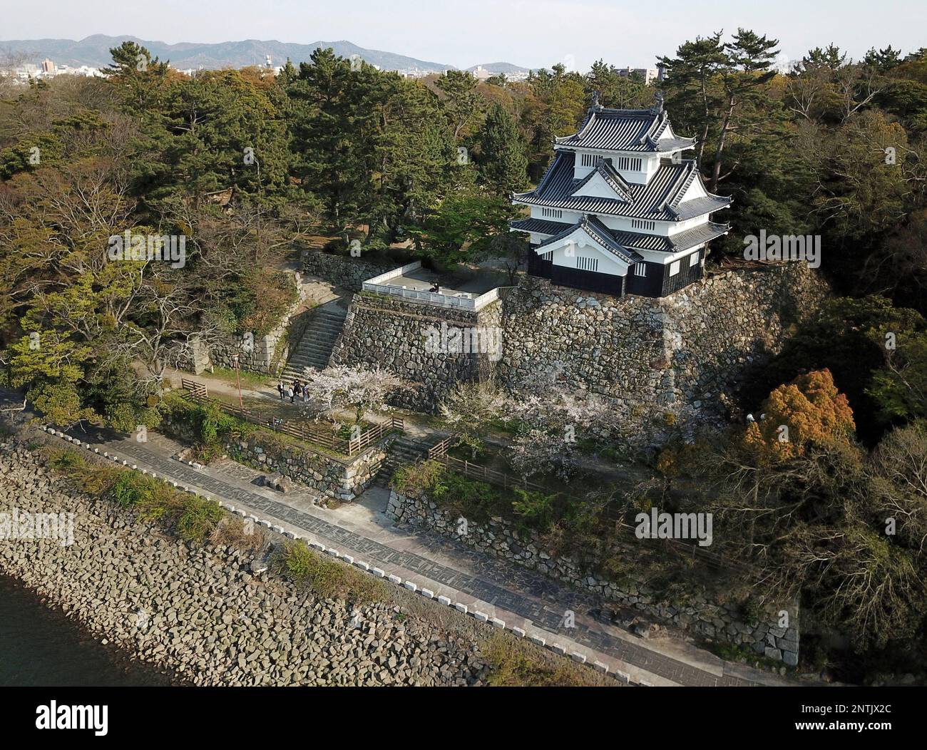 A picture shows Yoshida Castle at Toyohashi Park in Toyohashi, Aichi ...