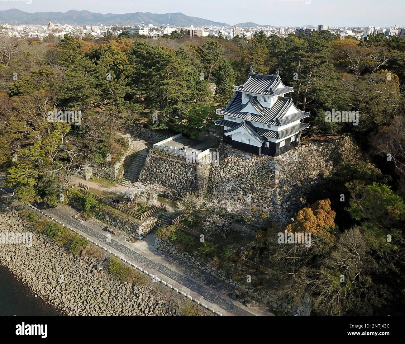 A picture shows Yoshida Castle at Toyohashi Park in Toyohashi, Aichi ...