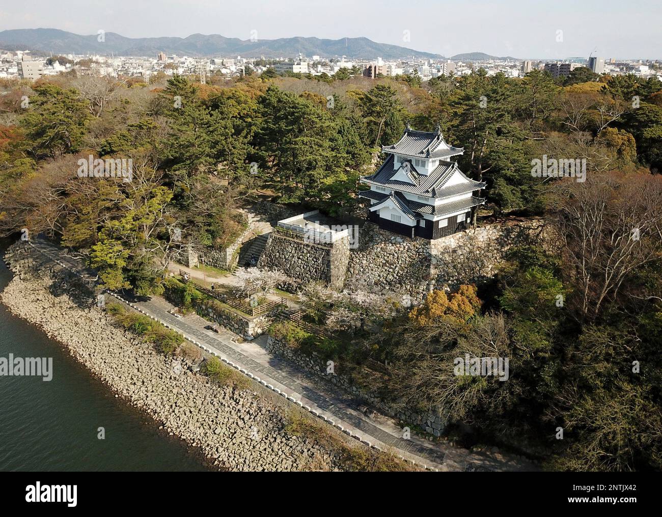 A picture shows Yoshida Castle at Toyohashi Park in Toyohashi, Aichi ...