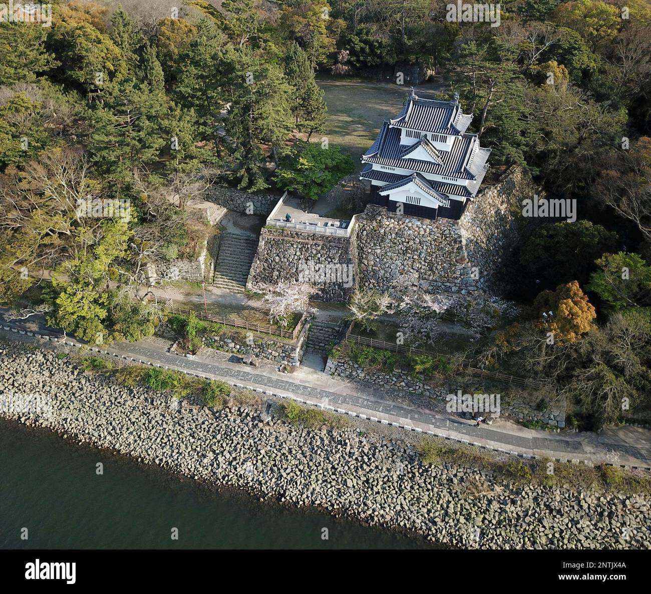 A picture shows Yoshida Castle at Toyohashi Park in Toyohashi, Aichi ...