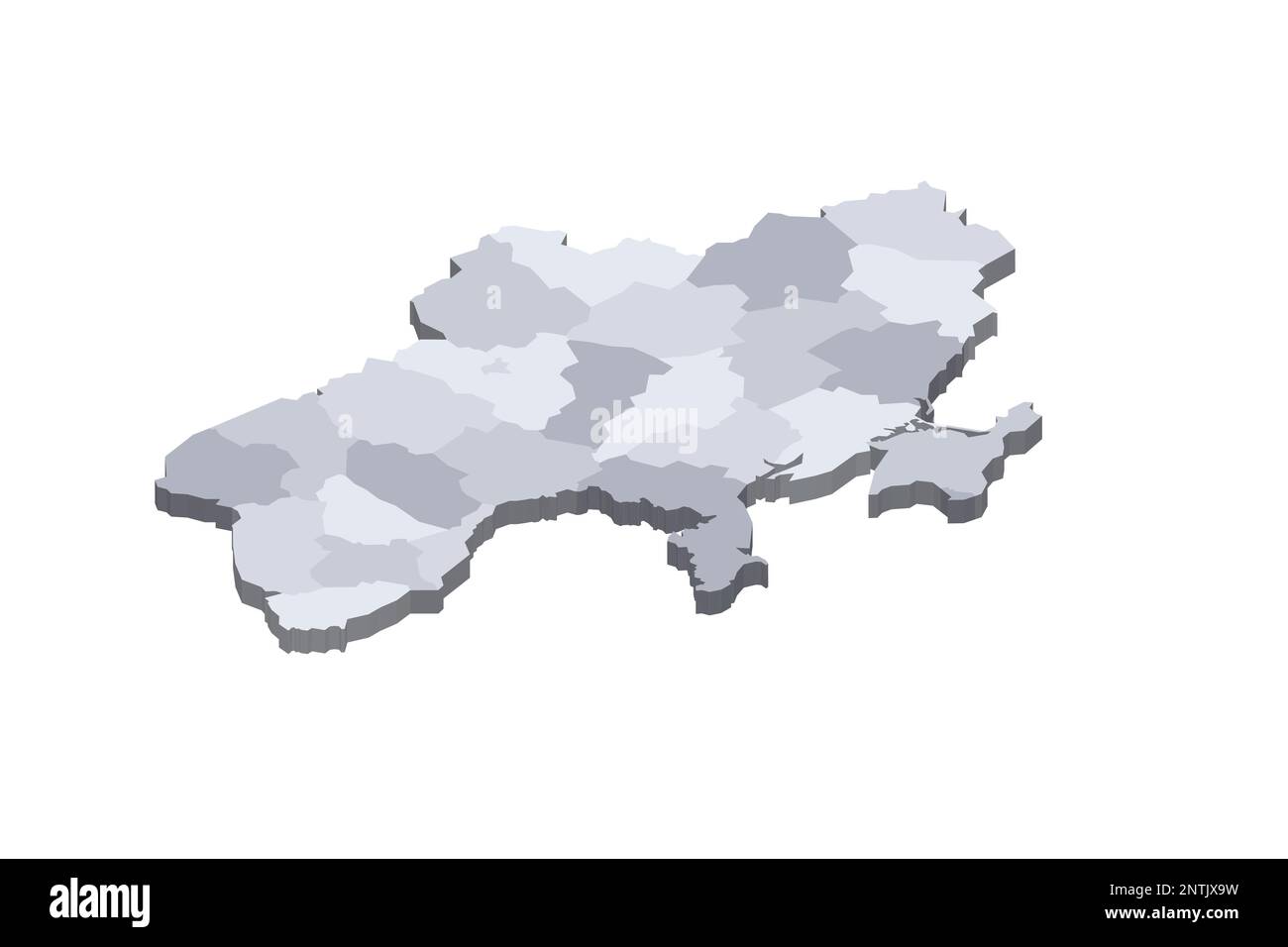 Ukraine political map of administrative divisions - regions, two cities ...