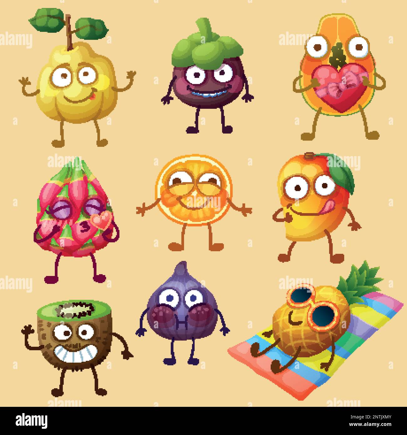 Funny fruit character isolated on white background Stock Vector Image ...