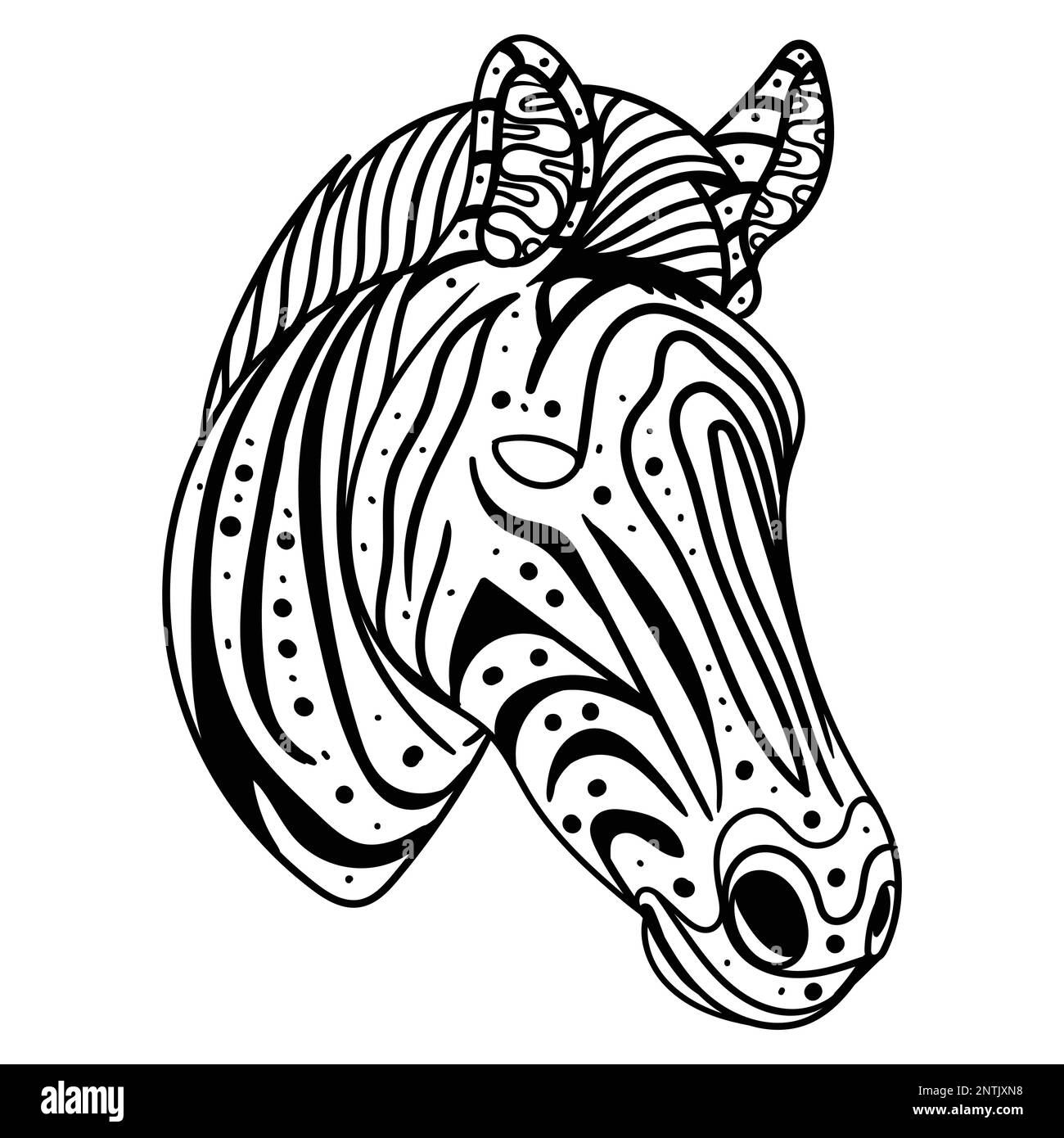 Zebra Head Clip Art Black And White