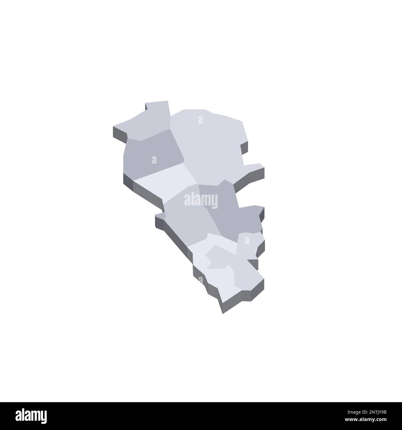 Lebanon political map of administrative divisions - governorates. 3D ...