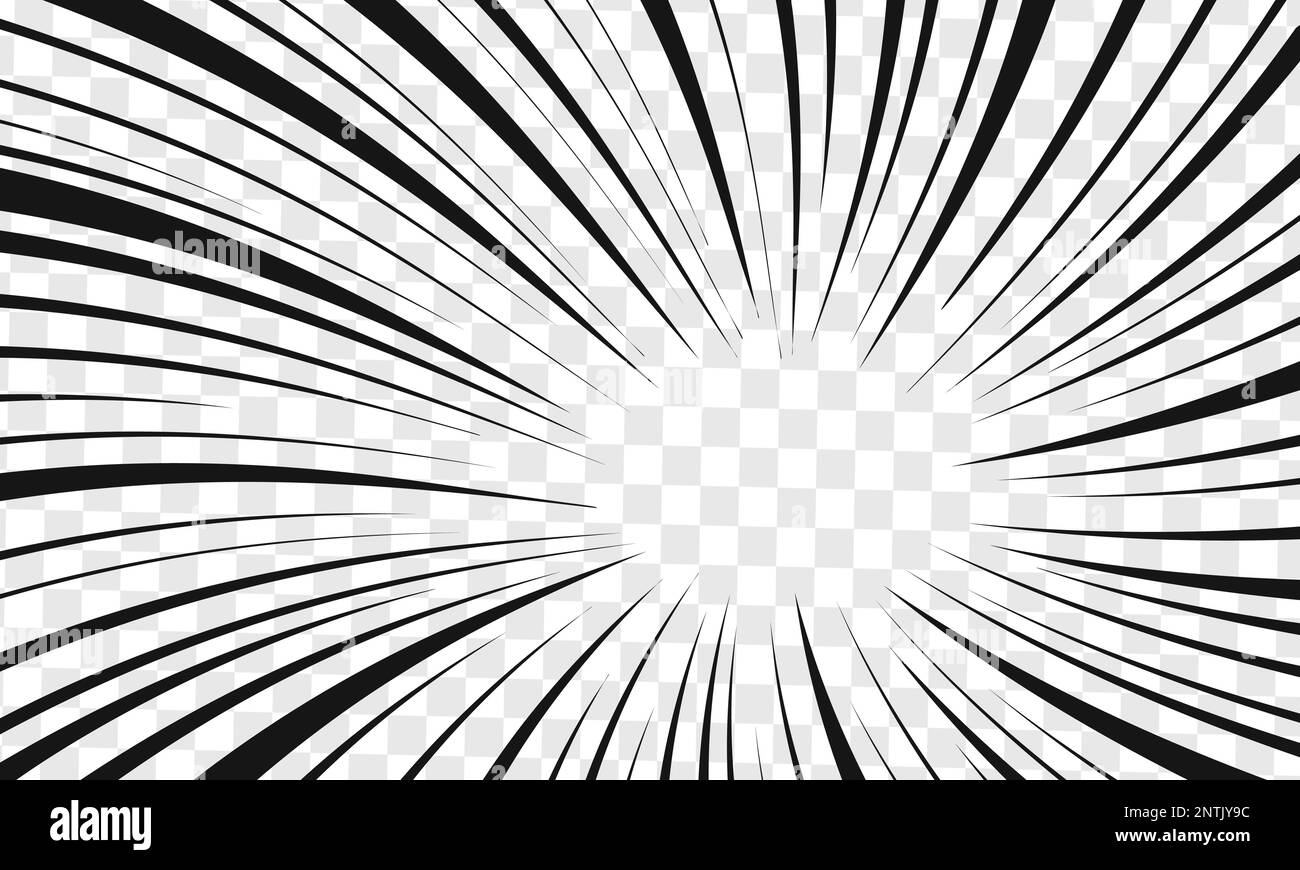 Twisted black lines on transparent background. Manga book page design ...