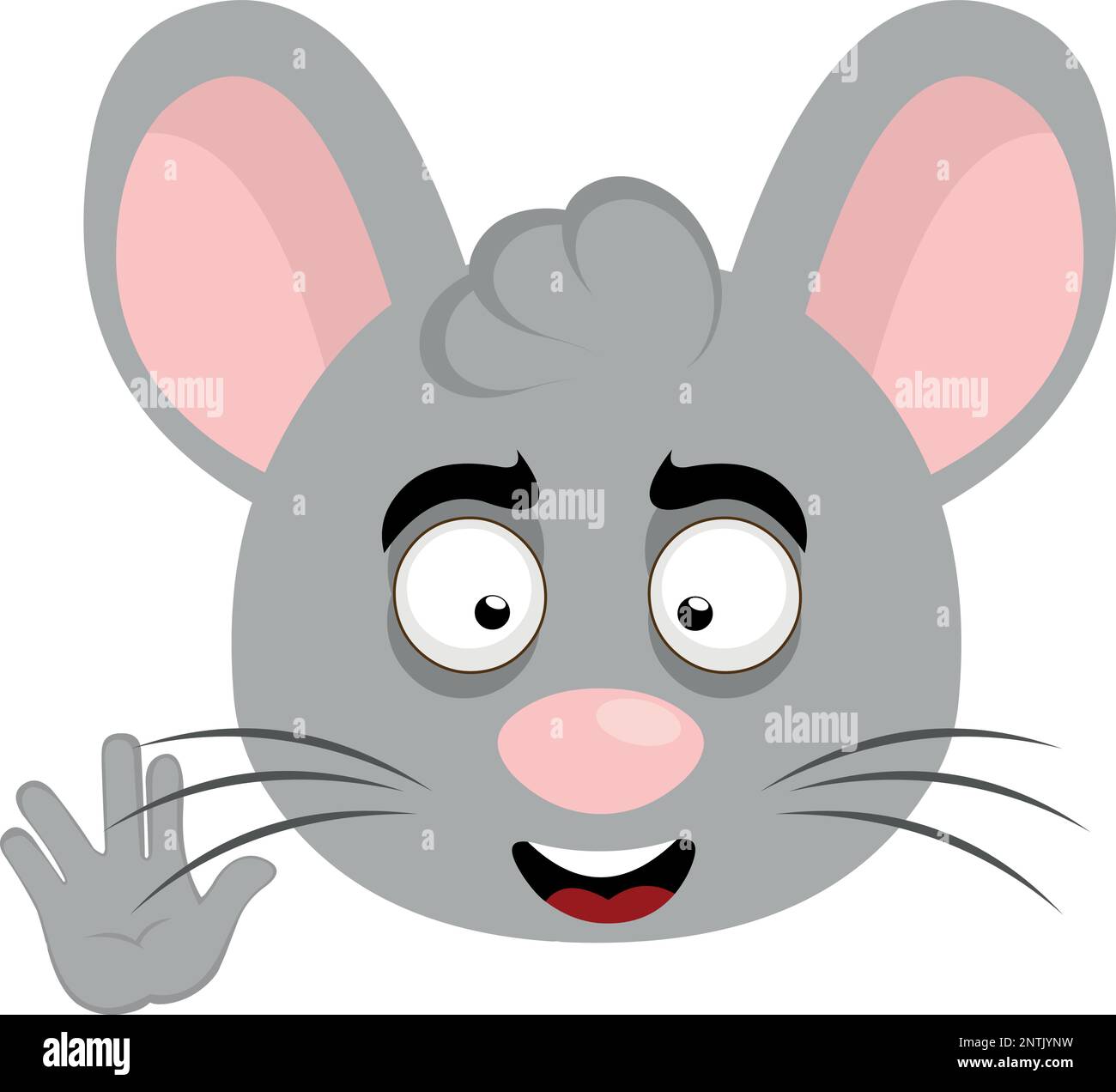 vector illustration face of a cartoon mouse with a happy expression and ...