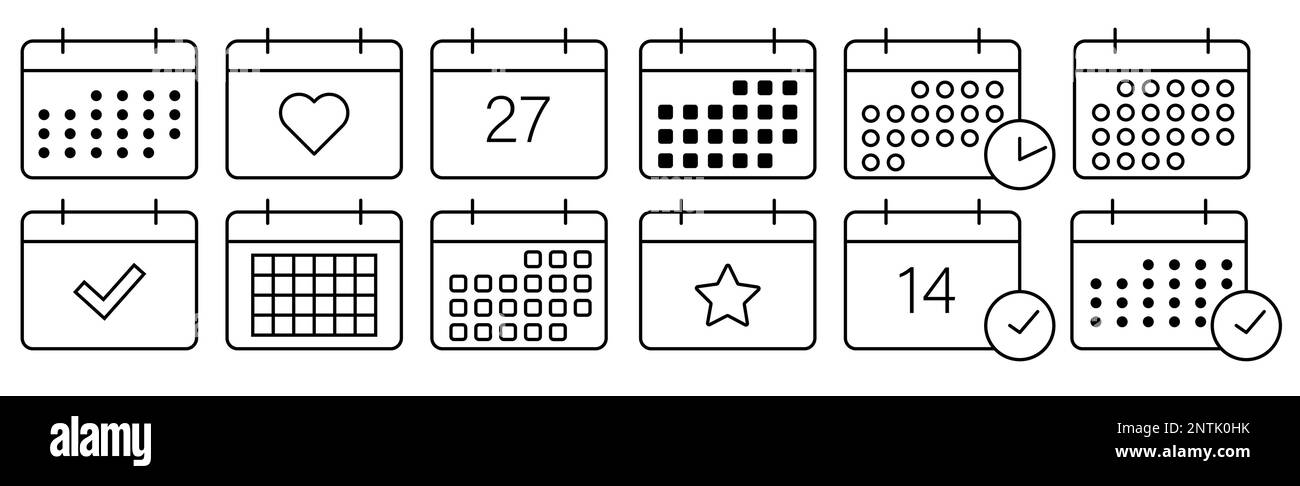 Calendar icon set. Design can use for web and mobile app. Vector ...