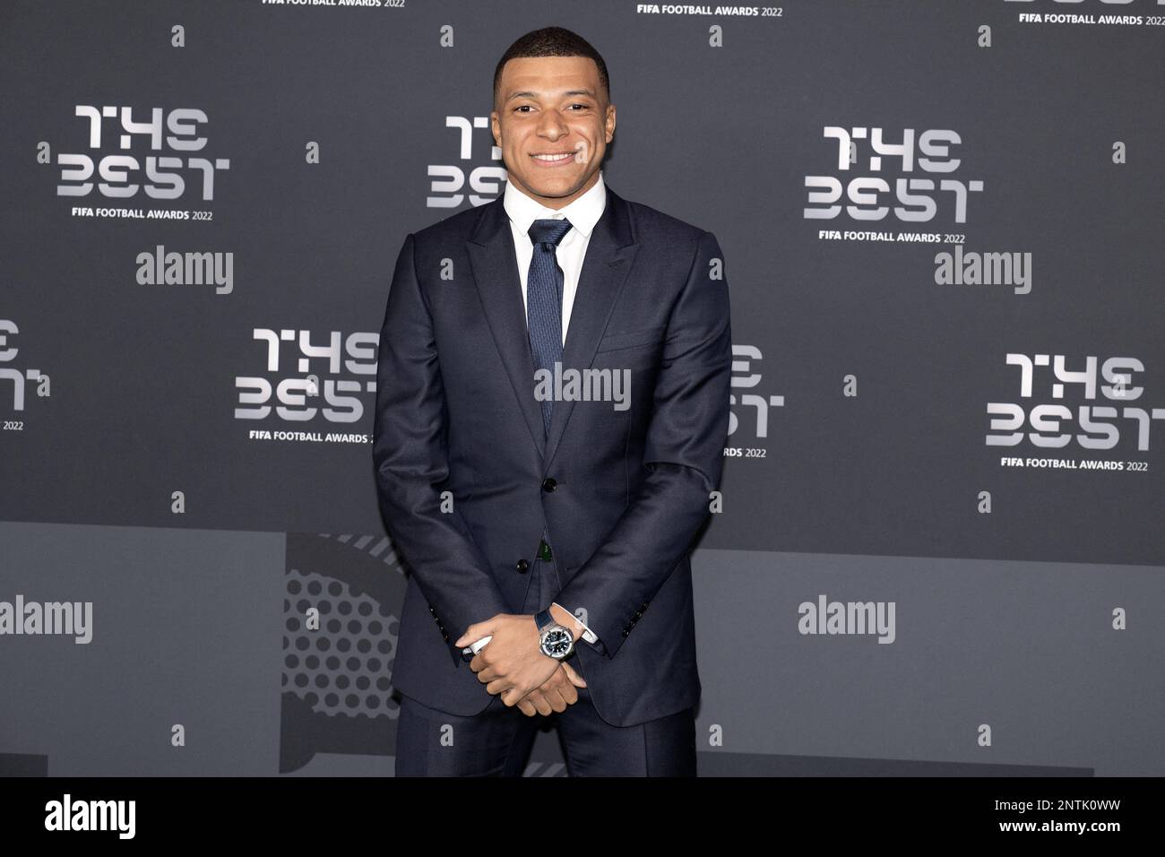 Kylian Mbappe of PSG arrives at the Best FIFA Football Awards ceremony ...
