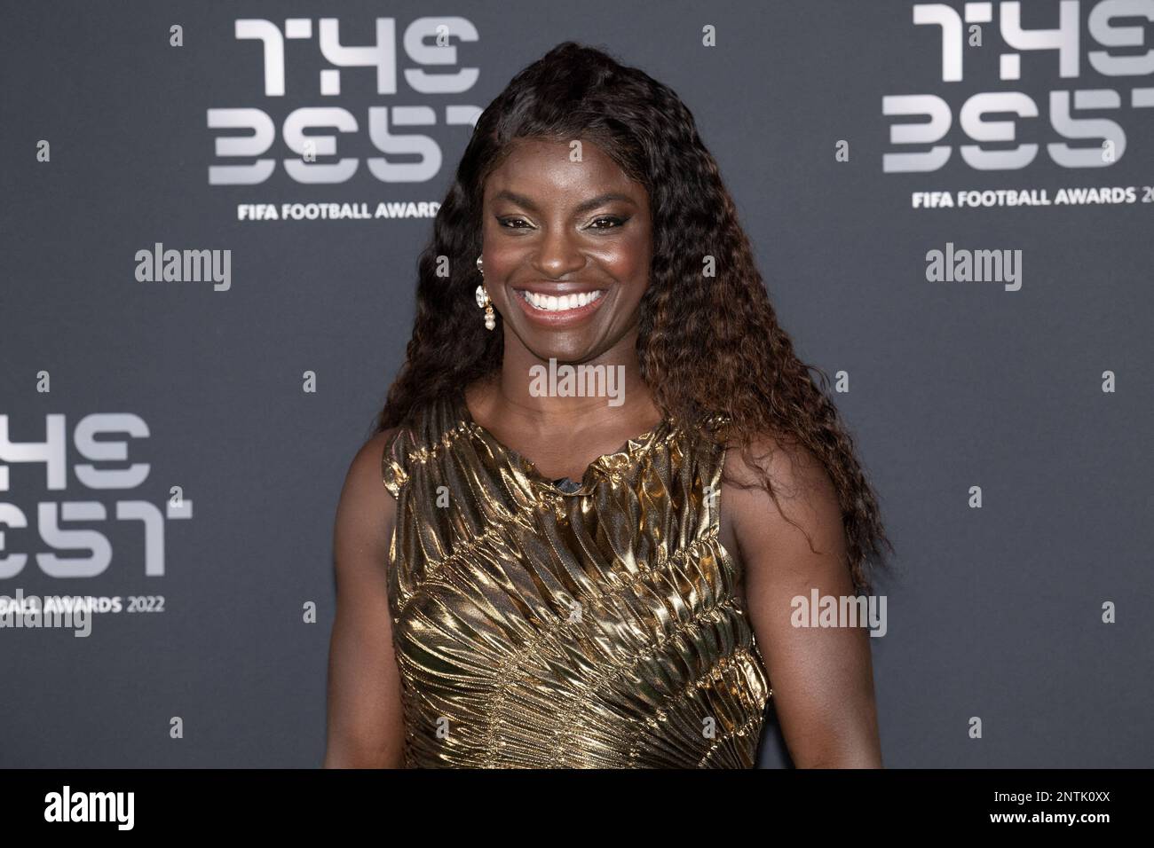 Eniola Aluko arrives at the Best FIFA Football Awards ceremony, on ...