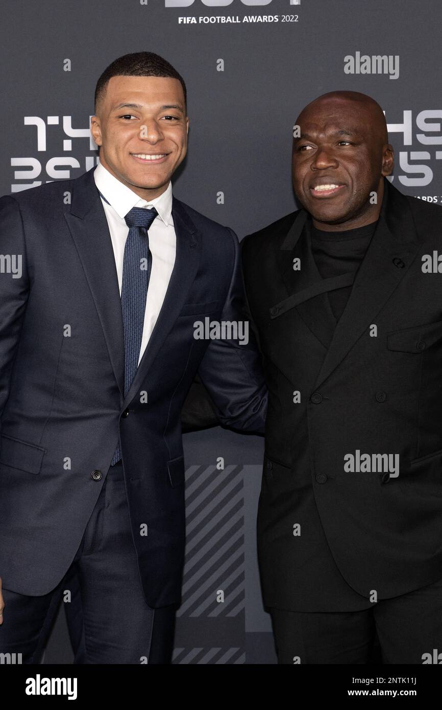 Kylian Mbappe of PSG and his father Wilfried Mbappe arrive at the Best ...