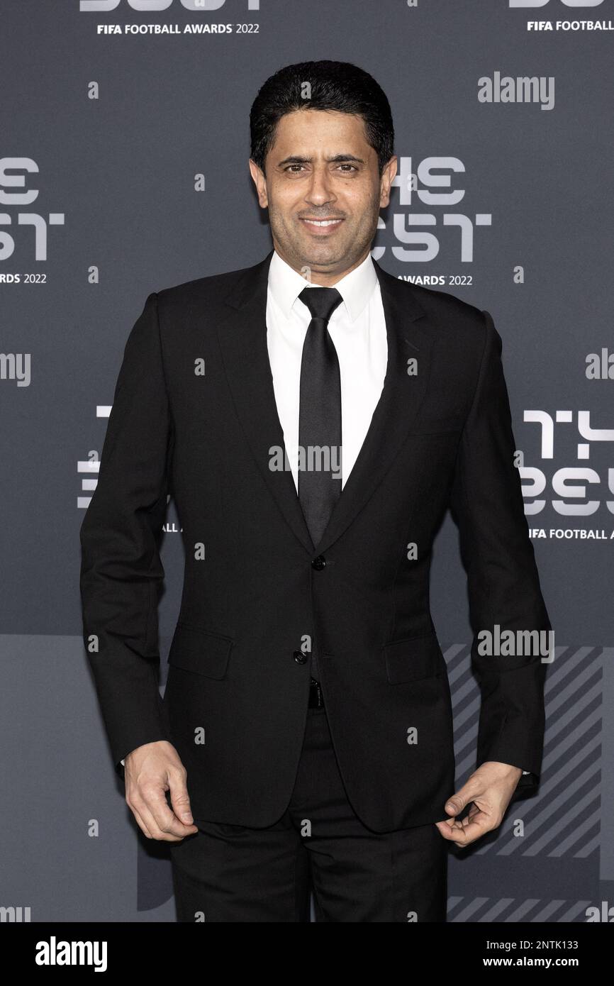 Nasser Al-Khelaifi president of PSG arrives at the Best FIFA Football ...