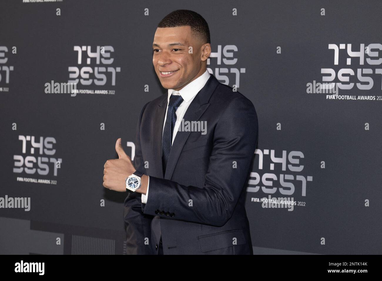 Kylian Mbappe of PSG arrives at the Best FIFA Football Awards ceremony ...