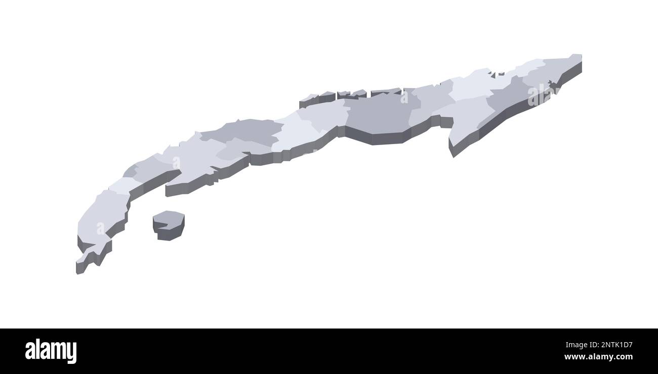 Cuba political map of administrative divisions - provinces. 3D ...