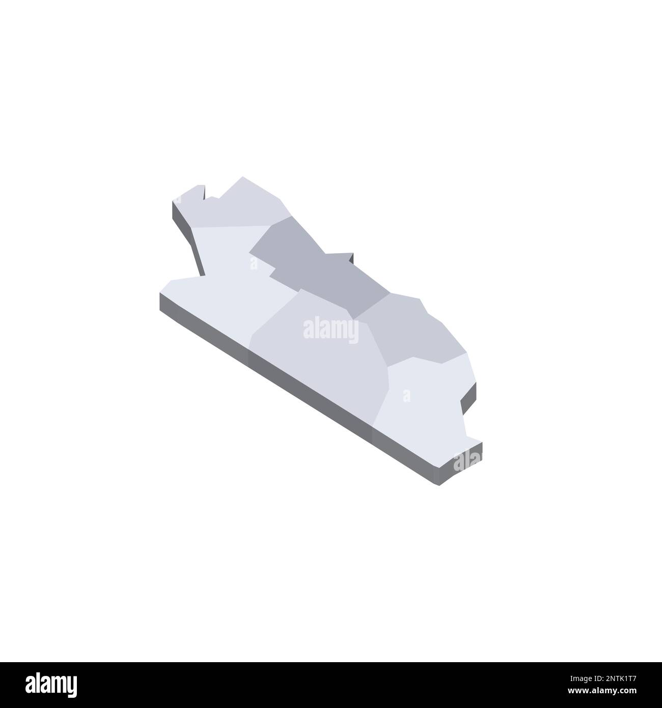 Belize political map of administrative divisions - districts. 3D ...