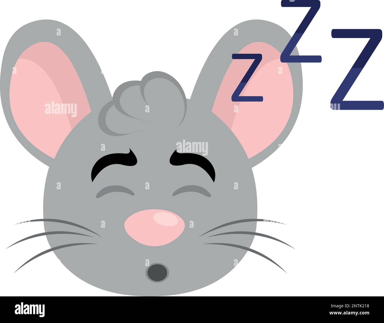 vector illustration face of a cartoon mouse sleeping Stock Vector Image ...