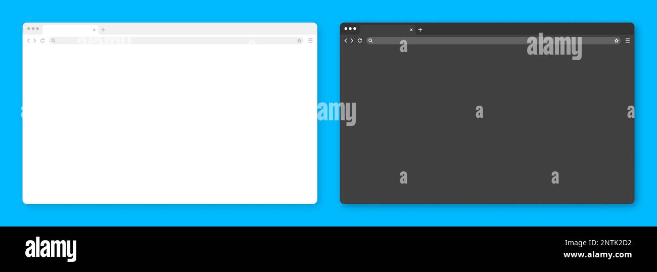 Blank web browser window with tab, toolbar and search field. Modern ...