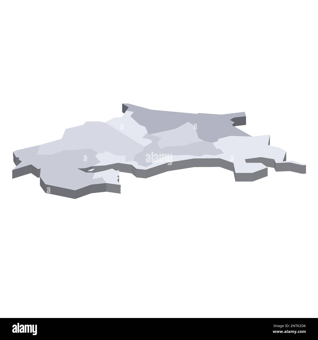 Costa Rica political map of administrative divisions - provinces. 3D ...