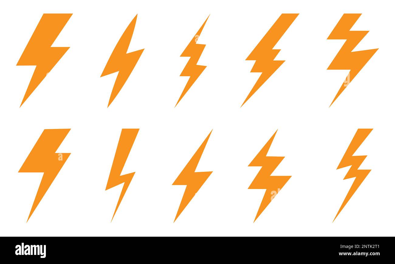 Set of flash icons. Energy and thunder electricity symbol concept ...