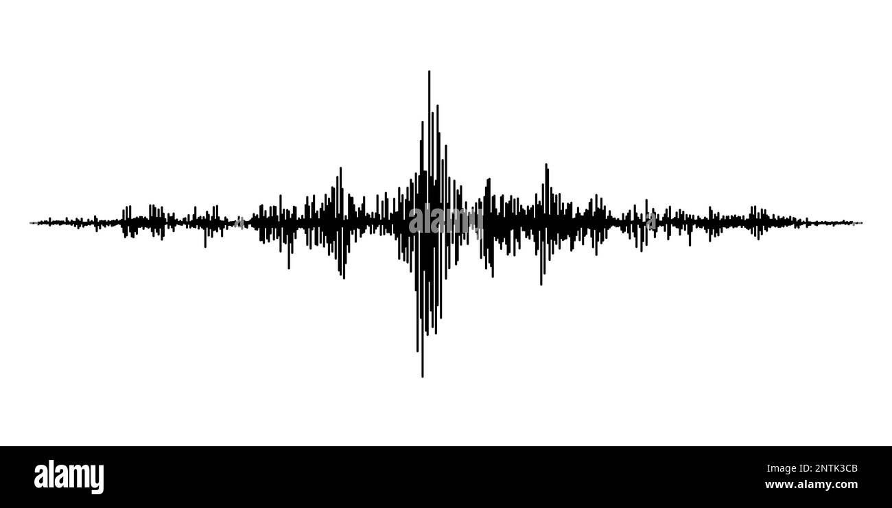 Earthquake seismograph wave, isolated vector seismic activity waveform ...