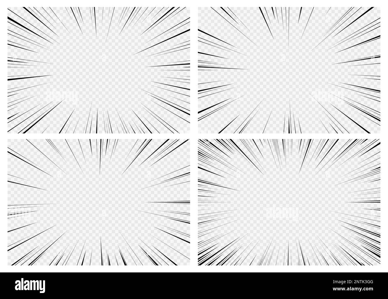 Manga transparent background, comic explosion or motion speed lines ...