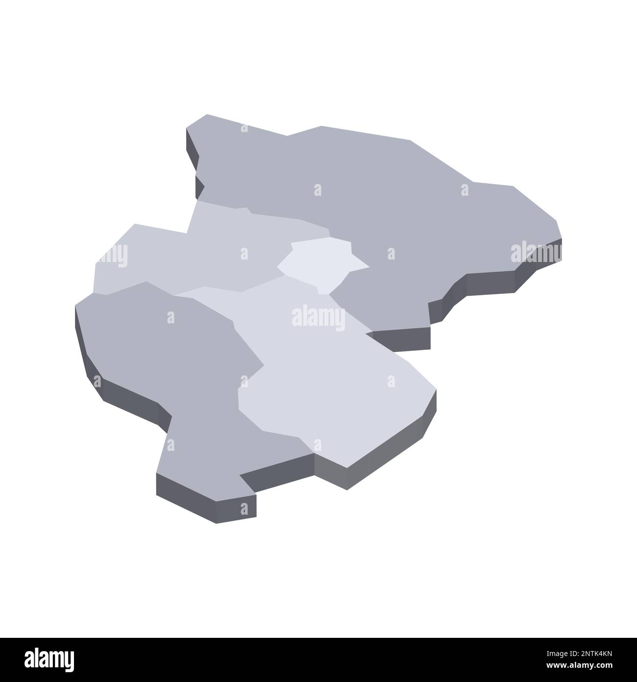 Rwanda political map of administrative divisions - provinces. 3D ...