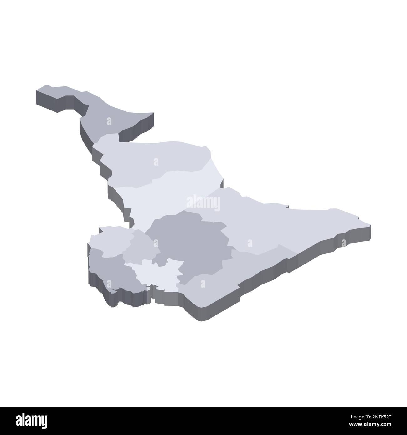 Cameroon political map of administrative divisions - regions. 3D ...
