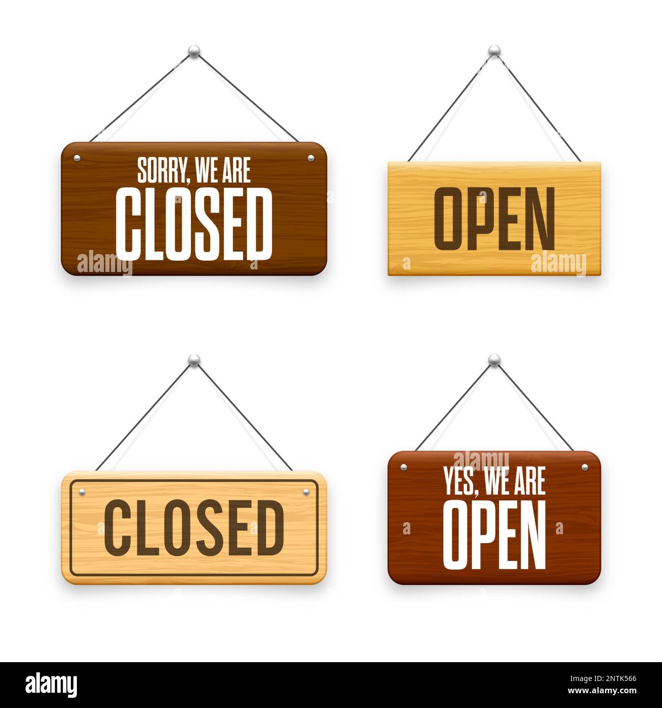 Wooden open or closed hanging signboards. Made of wood door sign for ...