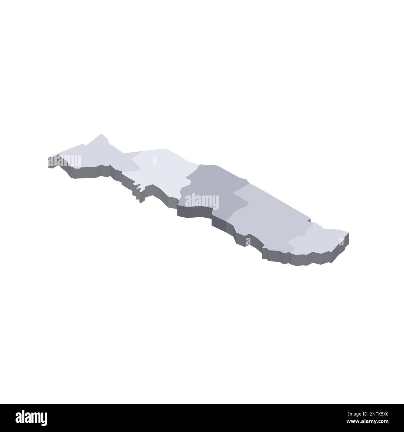 Togo political map of administrative divisions - regions. 3D isometric ...