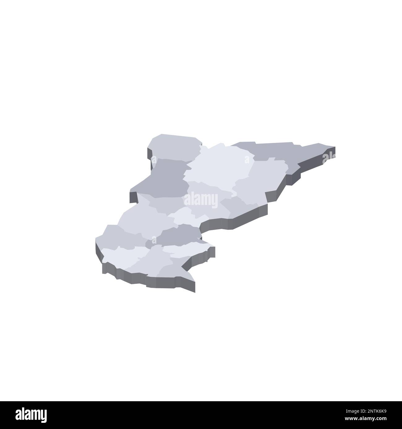 Central African Republic political map of administrative divisions ...