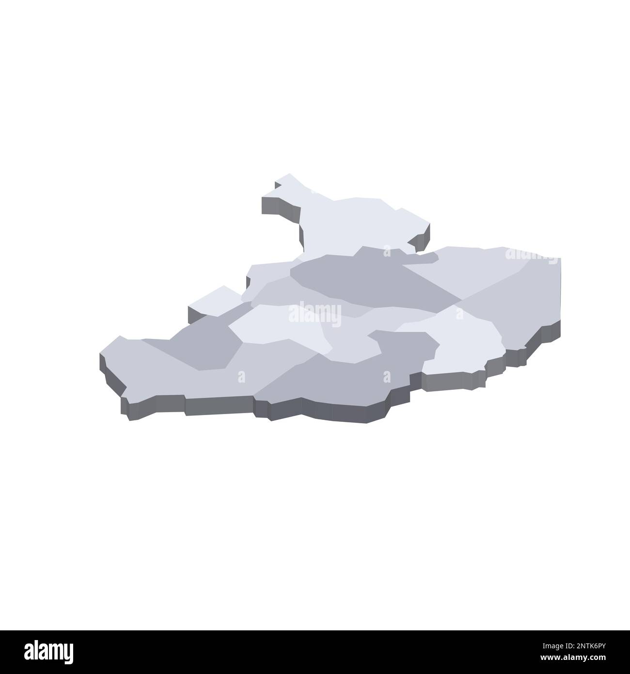South Sudan political map of administrative divisions - states ...