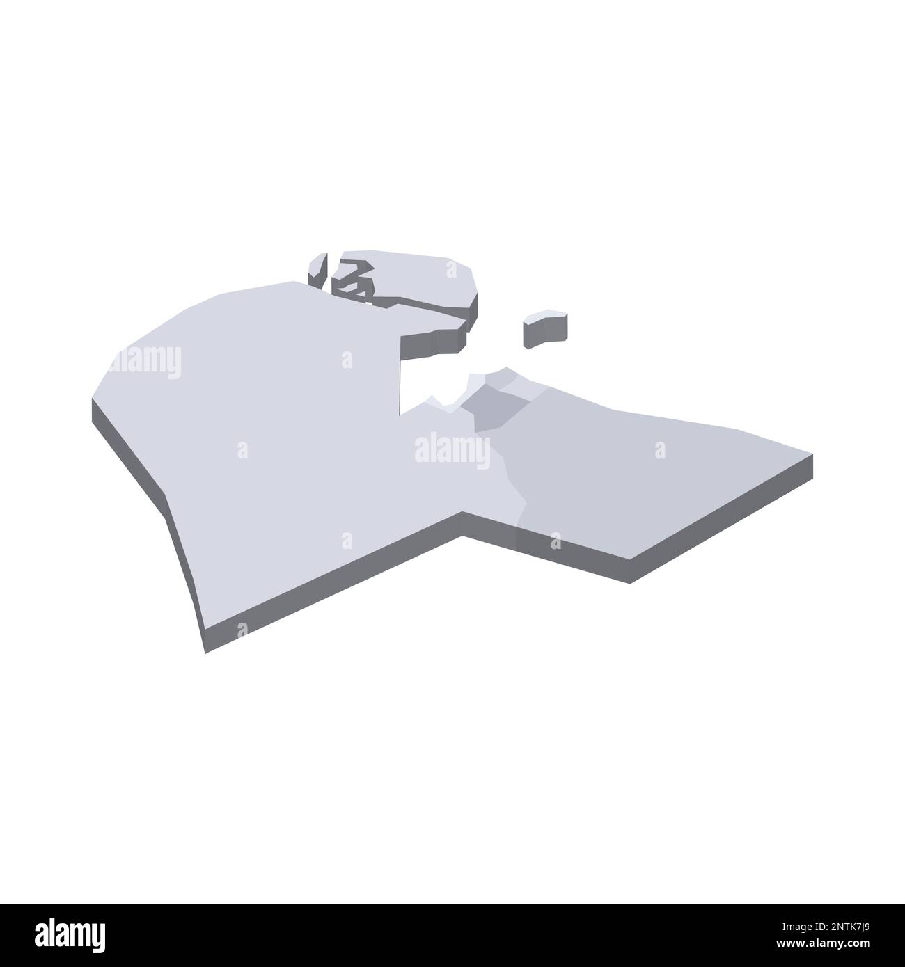 Kuwait political map of administrative divisions - governorates. 3D ...