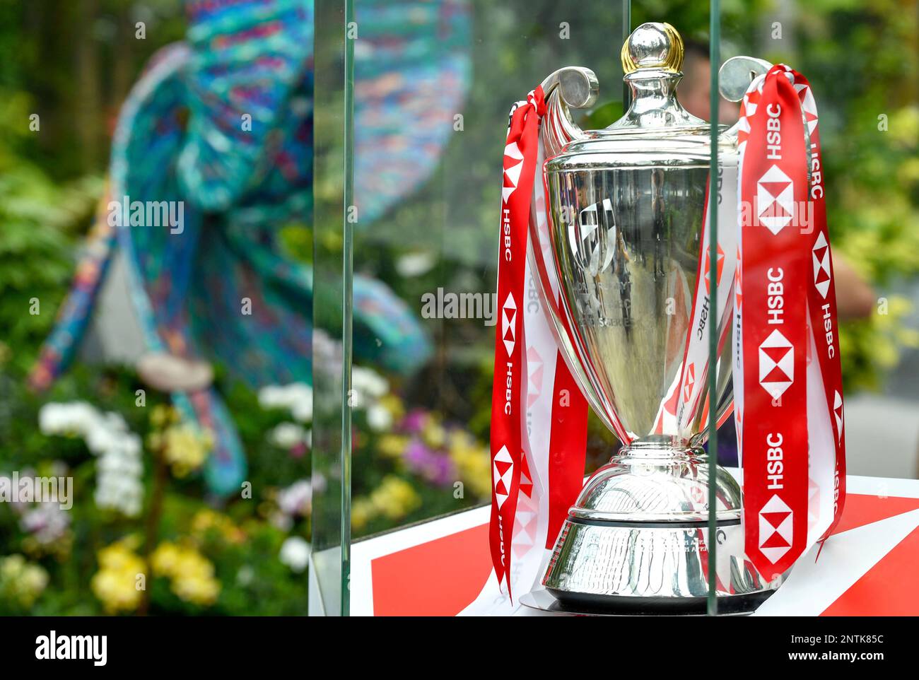 The Trophy on display during the HSBC Singapore Rugby Sevens Captains ...