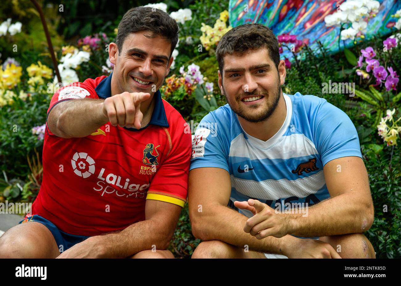 Pol Pla captain of Spain and German Shultz captain of Argentina during ...