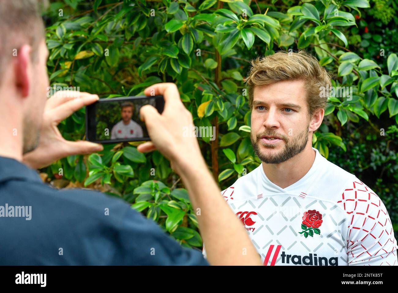 England 7's Captain Tom Mitchell speaks to the press during the HSBC ...