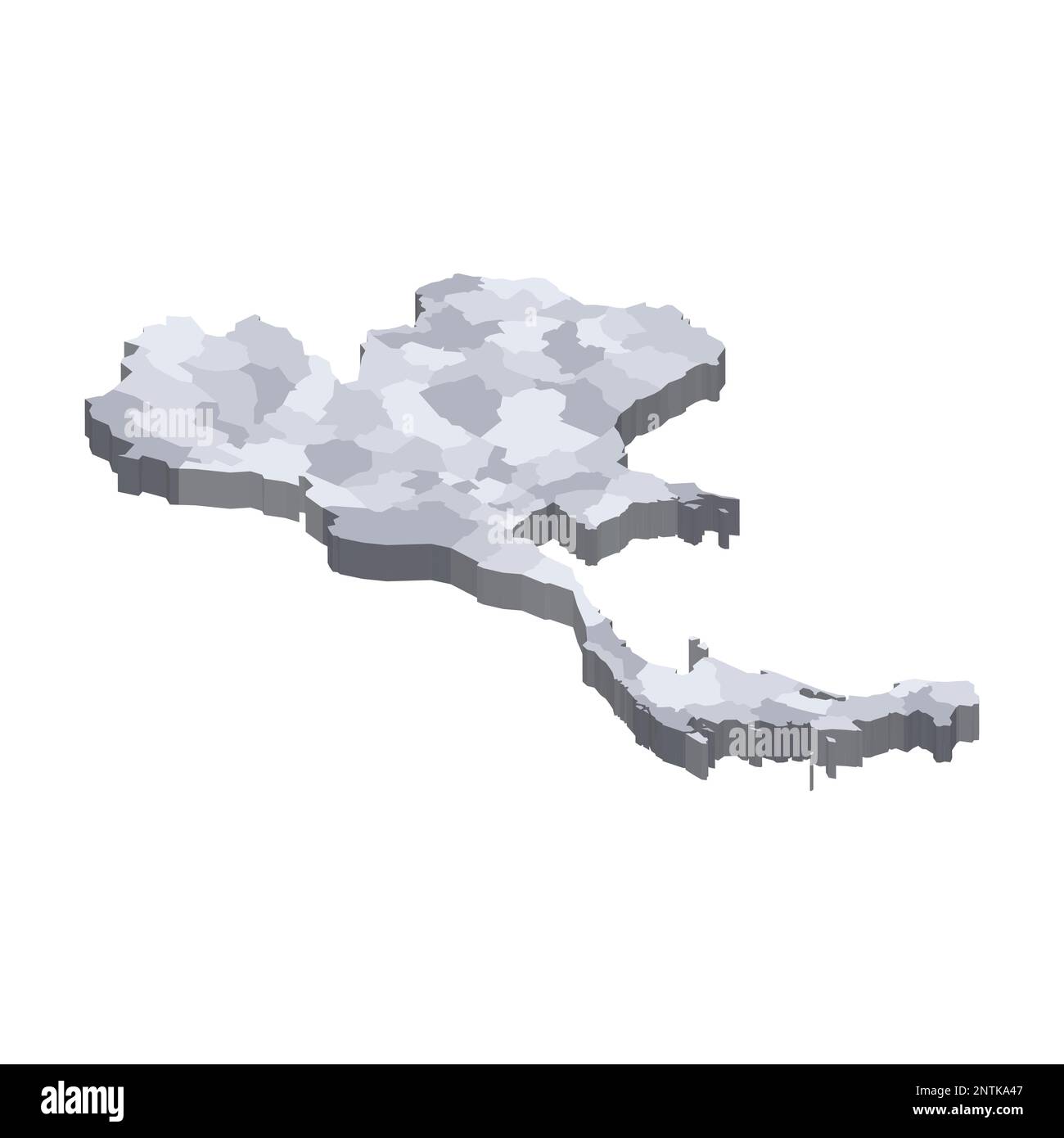 Thailand political map of administrative divisions - provinces. 3D ...