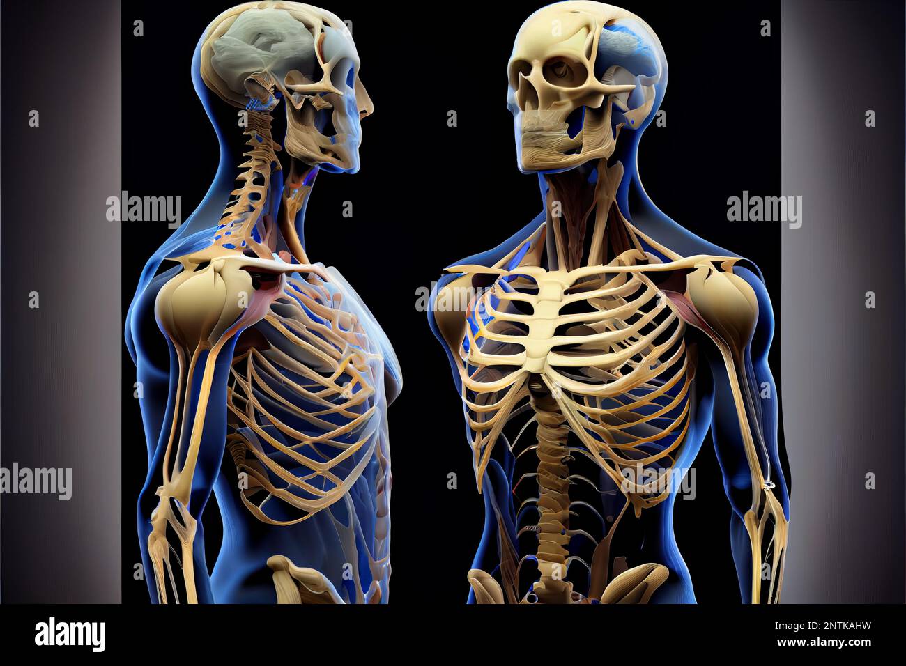 Human bones in blue anatomical hi-res stock photography and images - Alamy
