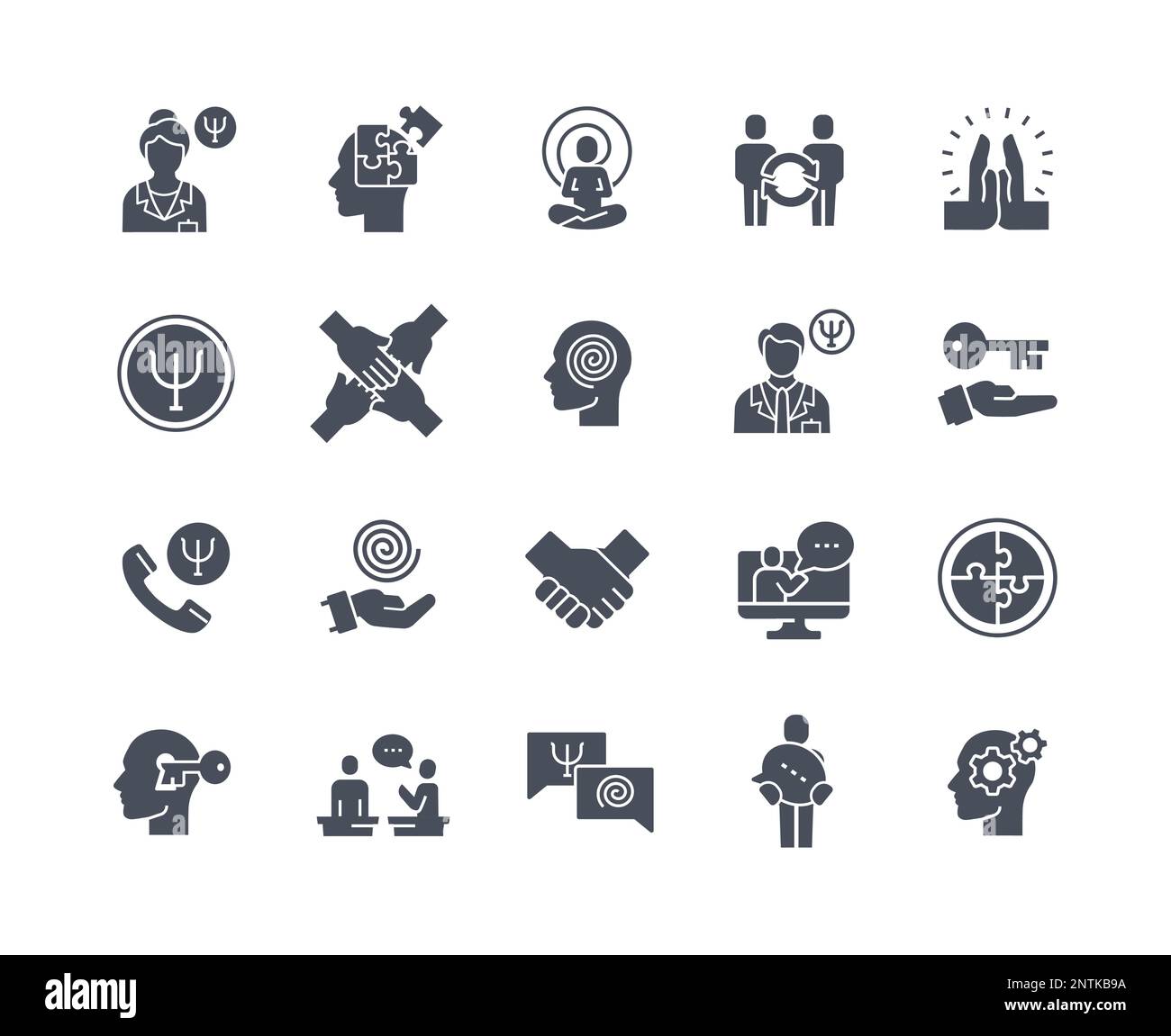 Psychology icons black set Stock Vector Image & Art - Alamy