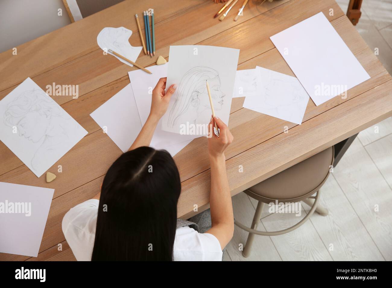 Above view portrait creative hi-res stock photography and images - Alamy