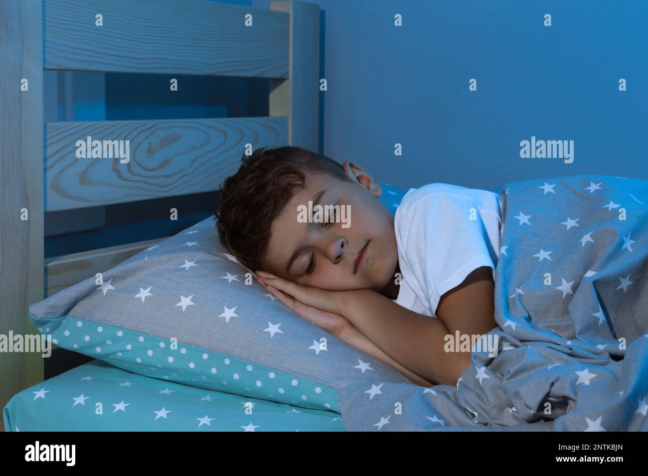 Cute little boy sleeping at home. Bedtime Stock Photo - Alamy