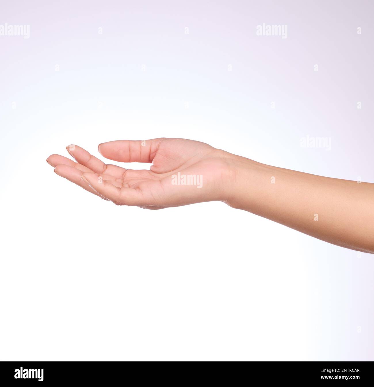 Hand, palm and beauty, product placement and woman, manicure and ...