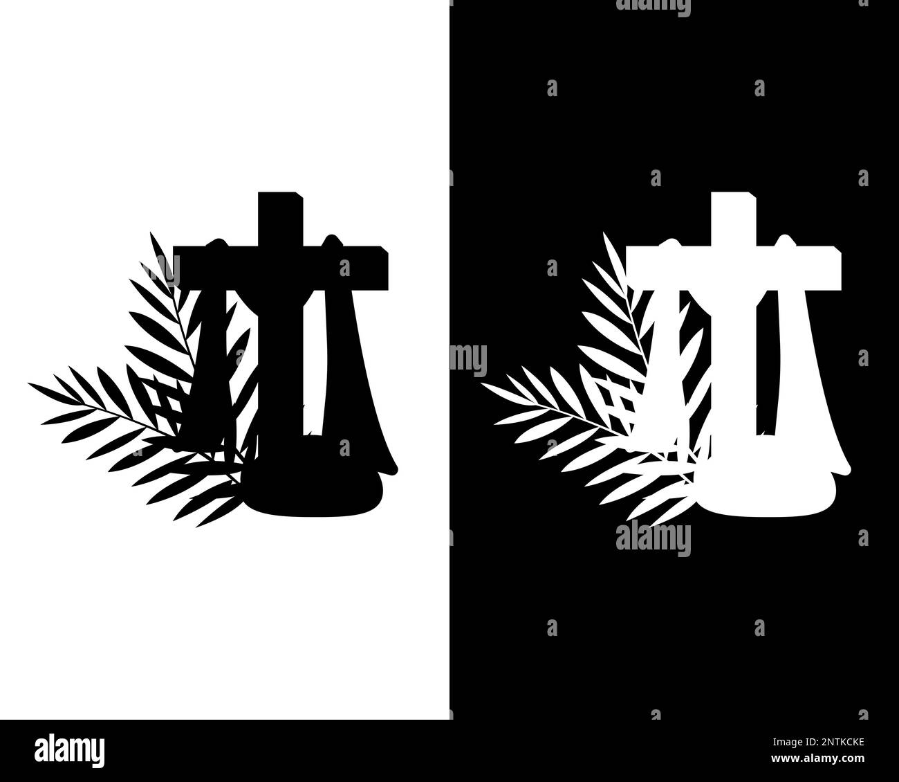 A group of black and white silhouettes for the Holiday Holy Week for ...