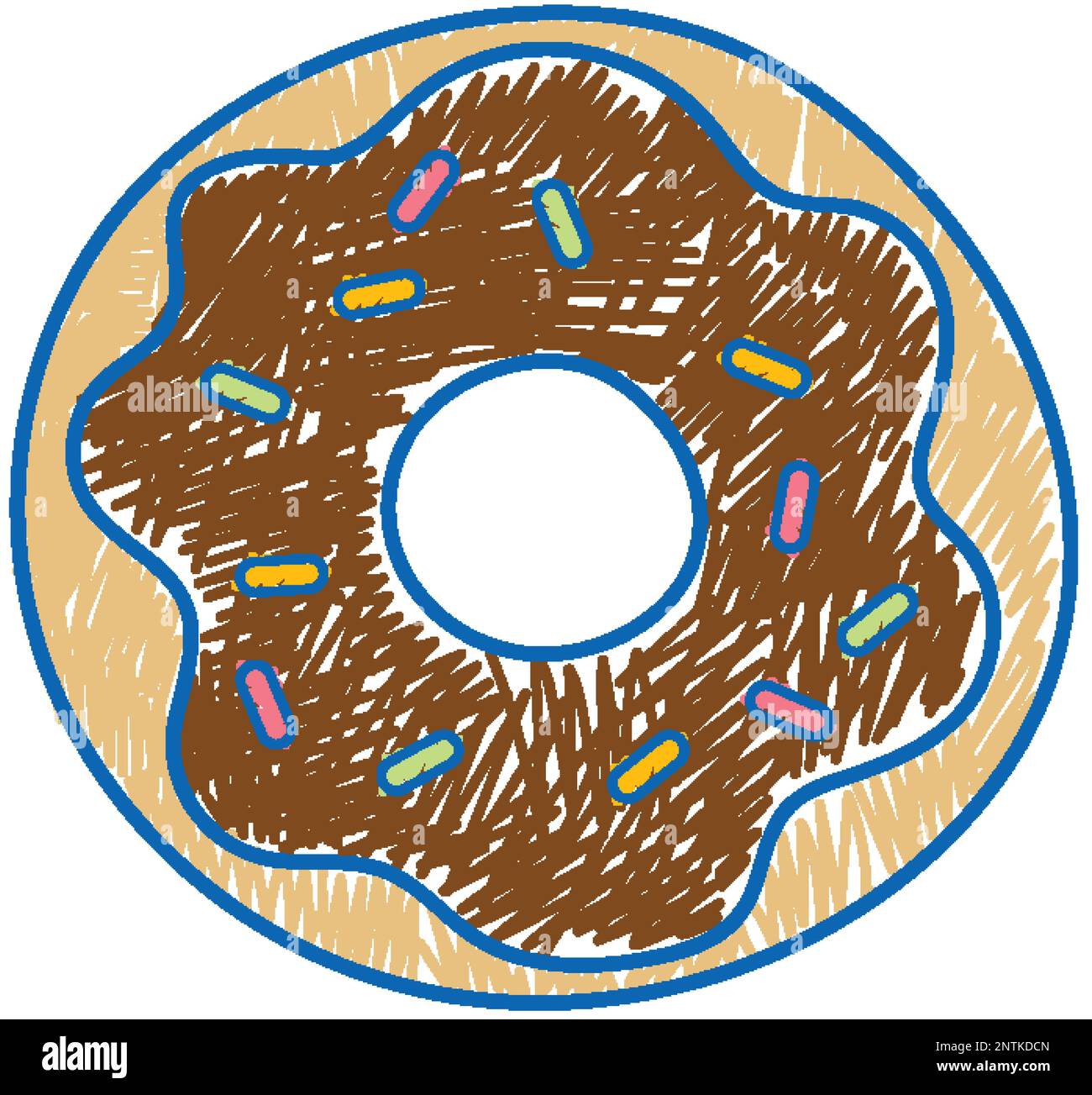 Donut in pencil colour sketch simple style illustration Stock Vector ...