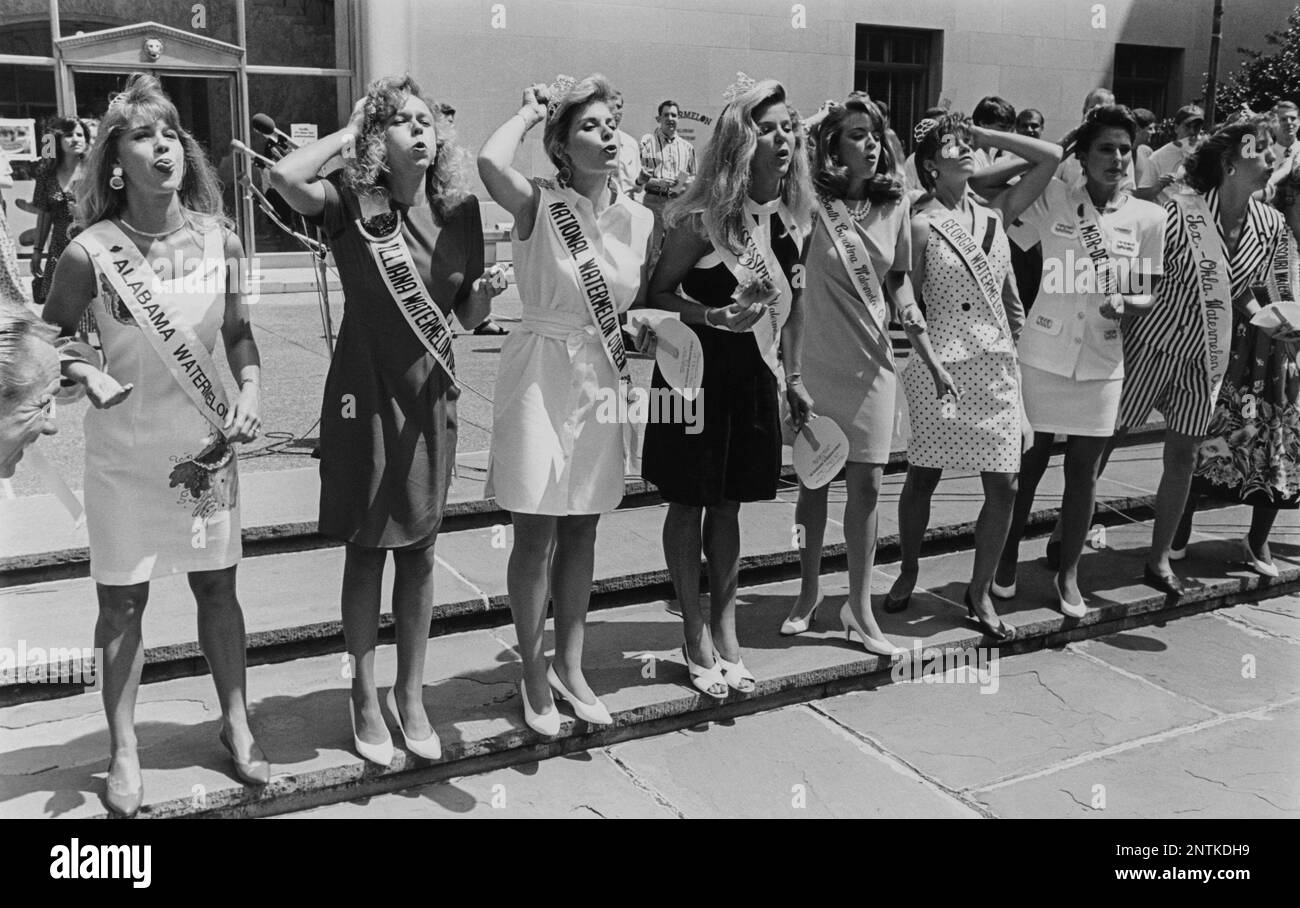 Watermelon Fest Day, Queens in a seed spitting contest at Rayburn House ...