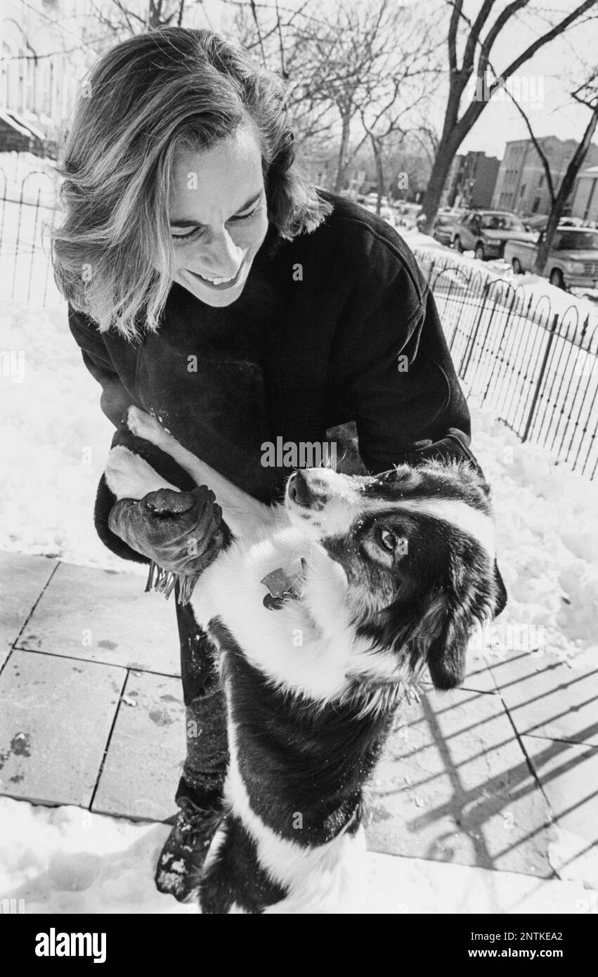 Stephanie Deutch and her dog, Francis, in her front yard, East Capitol ...