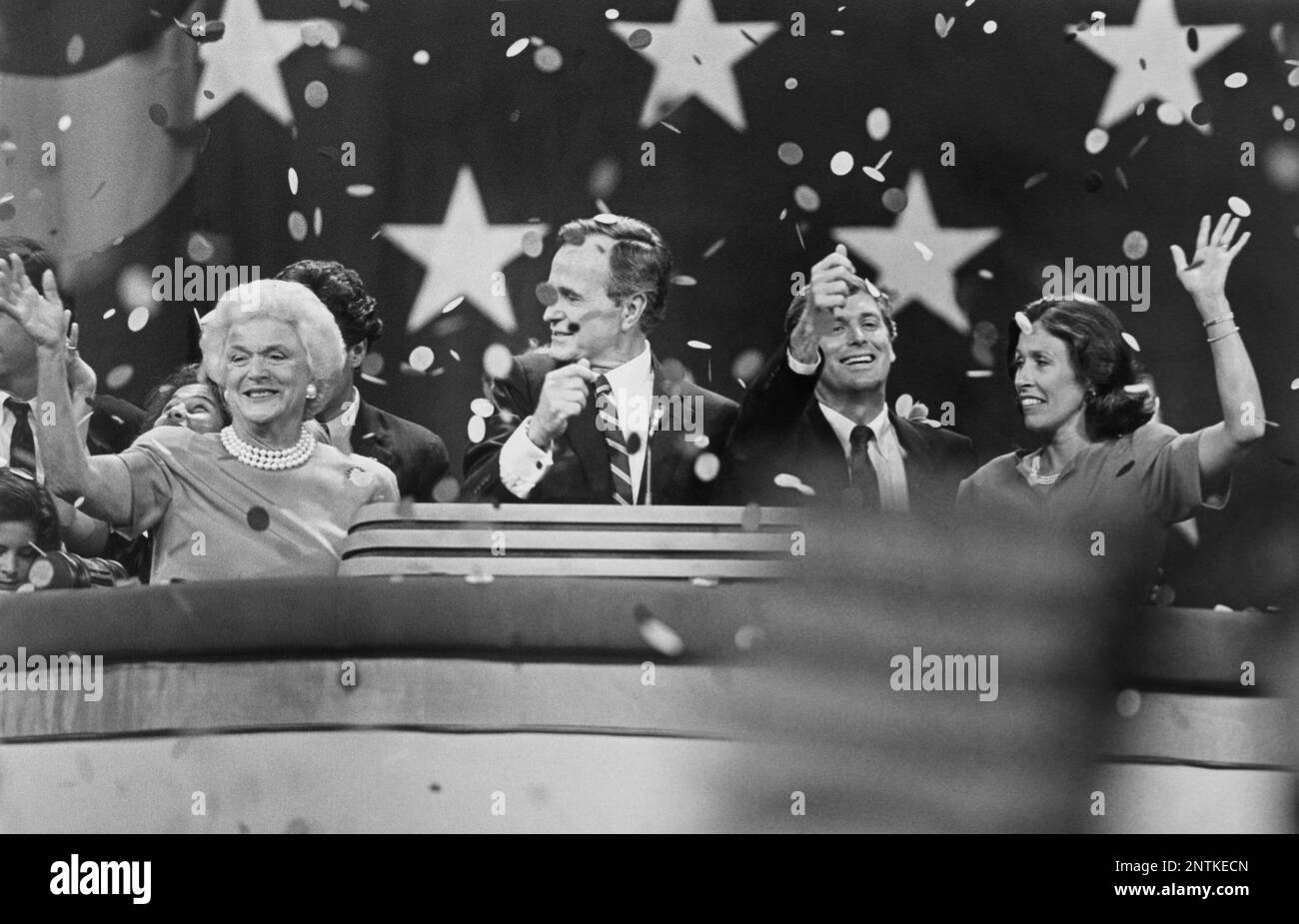 President George H. W. Bush with wife Barbara at Bush Inauguration, on ...