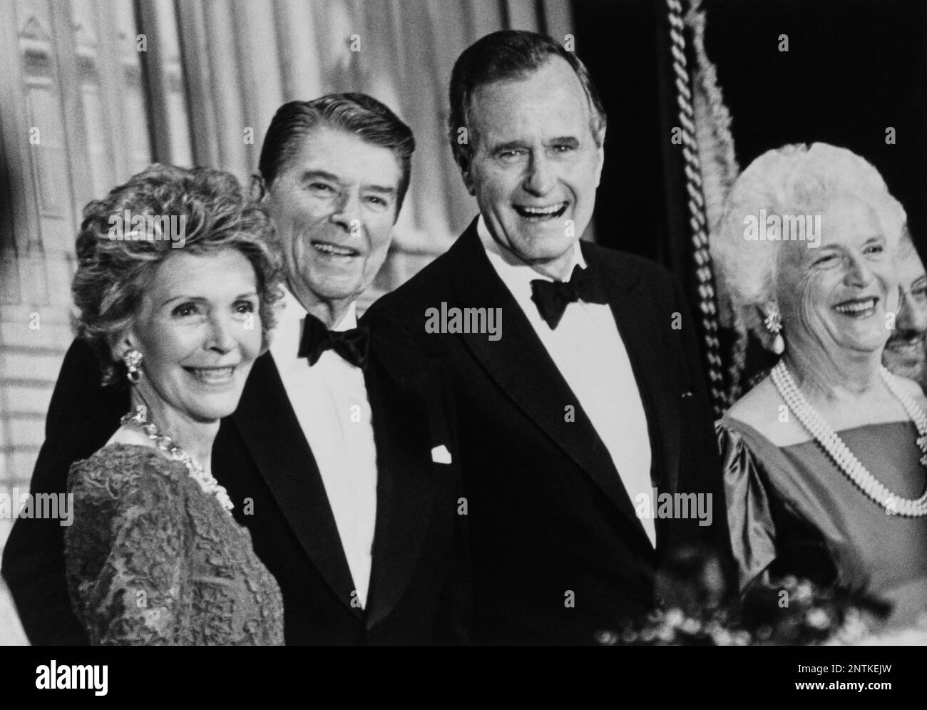 President Ronald Reagan and his wife Nancy Reagan with Vice President ...