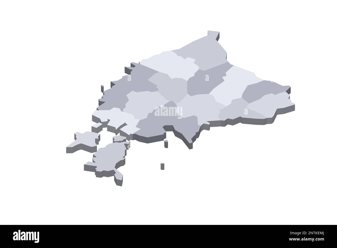 Estonia political map of administrative divisions - counties. 3D ...