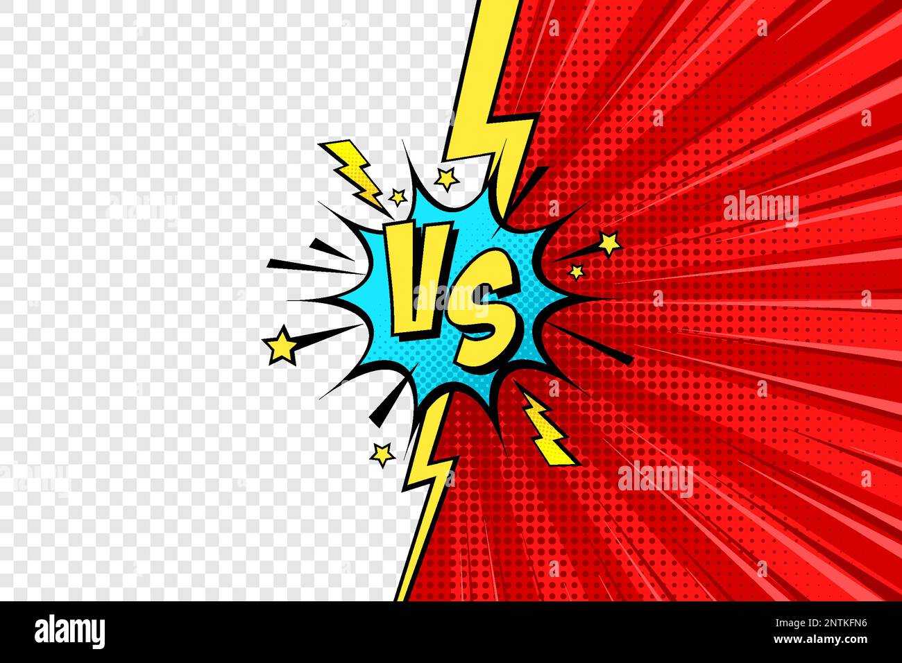 Cartoon comic background with blank place for your design. Fight versus ...