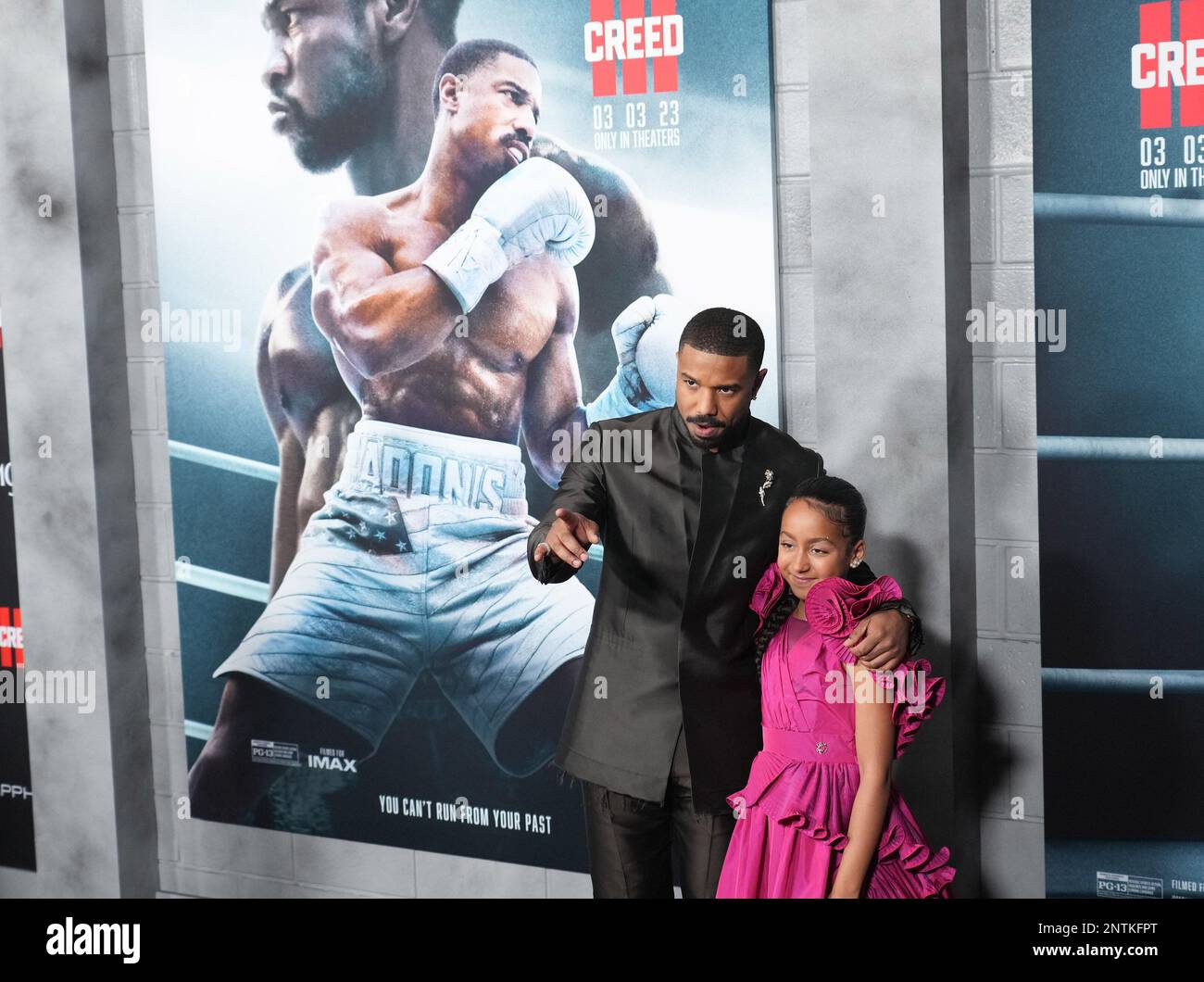 (L-R) Michael B. Jordan and Mila Davis-Kent at the CREED III Los ...
