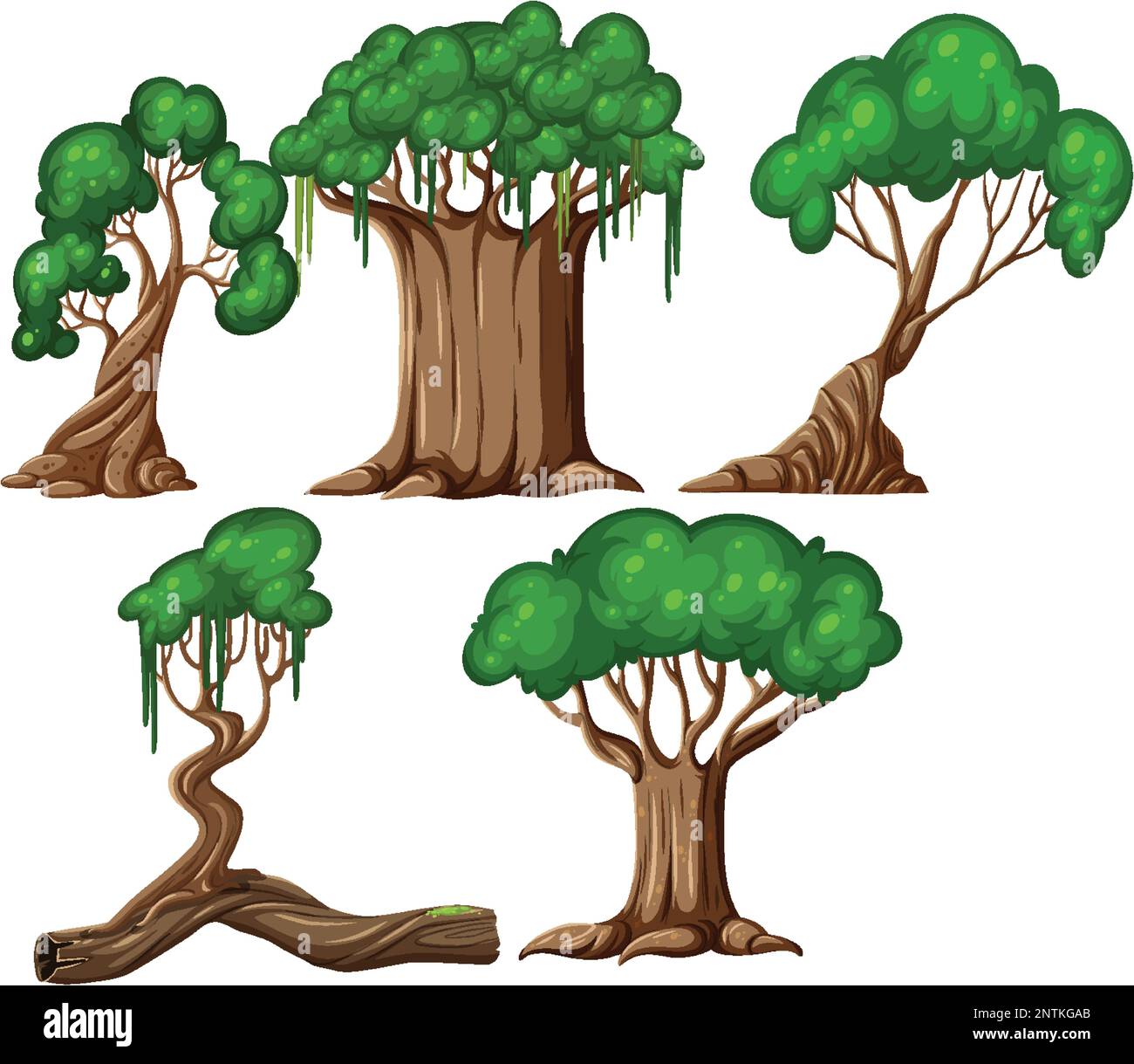 Set of different fairytale trees illustration Stock Vector Image & Art ...